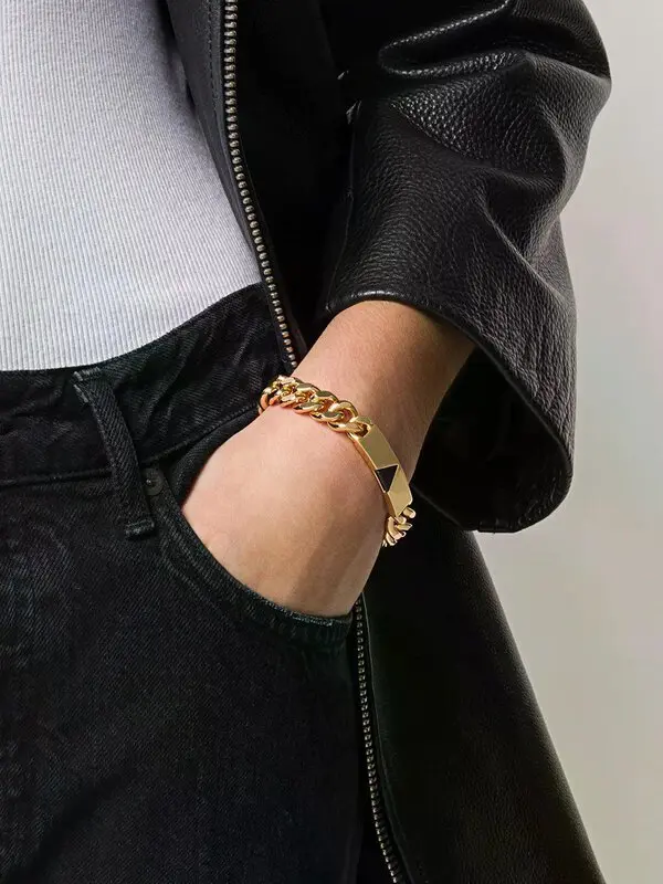 COUP DE COEUR Pyramid Tag Bracelet - Gold