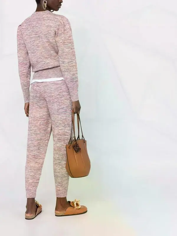 MARANT ETOILE Space Dye-print Tapered-leg Track Pants - Pink