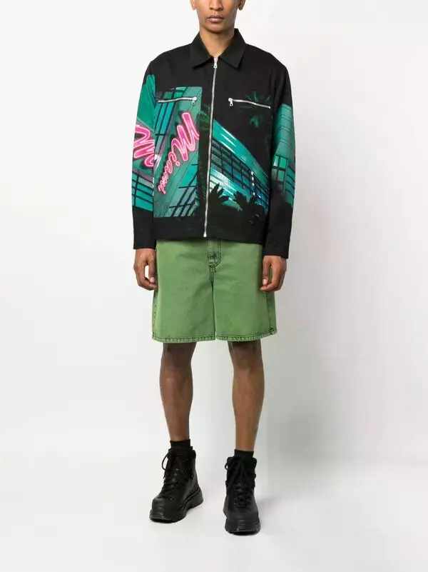 Palm Angels Miami Print Cotton Jacket