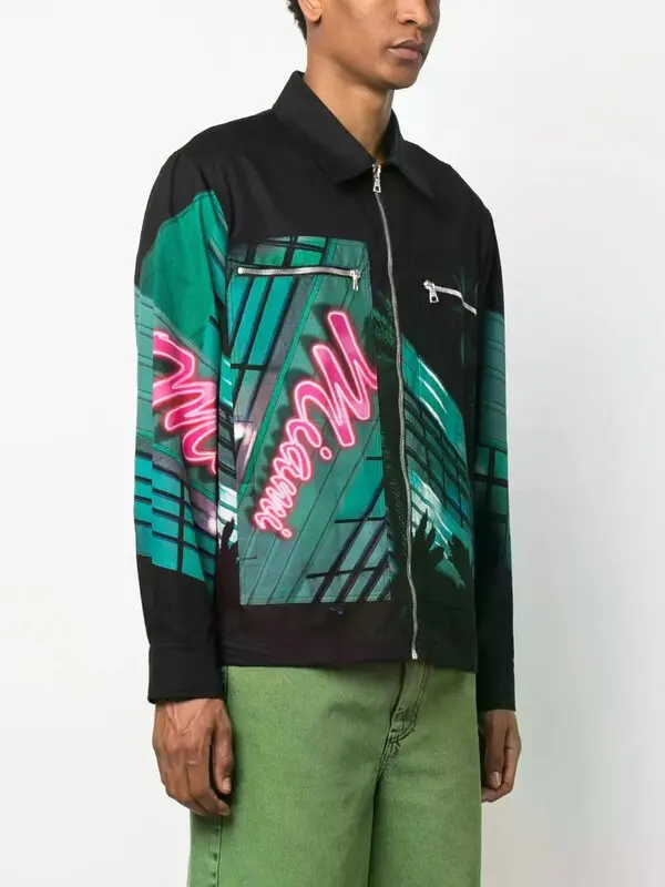 Palm Angels Miami Print Cotton Jacket