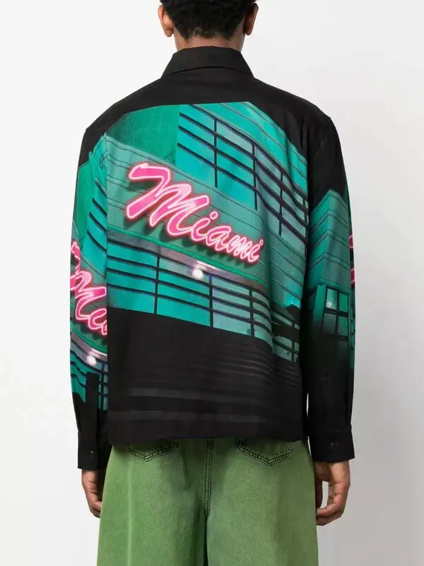 Palm Angels Miami Print Cotton Jacket
