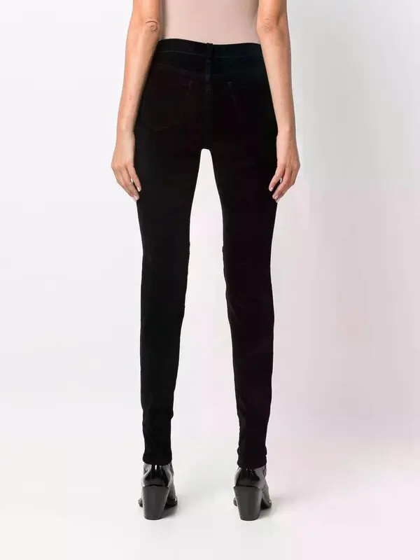 Philipp Plein Leather-inset High-waist Skinny Jeans