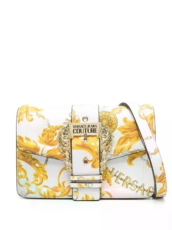 Versace Baroque-print Satchel Bag - White
