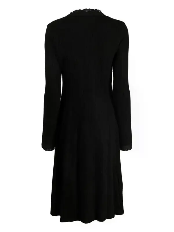 TOUT A COUP Ribbed V-neck Midi Dress