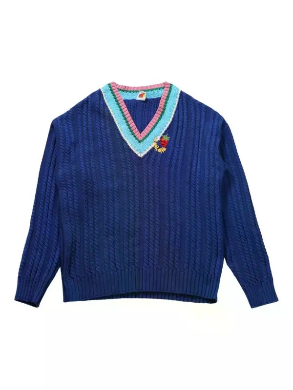 SKY HIGH FARM WORKWEAR Cable-knit Jumper - Blue
