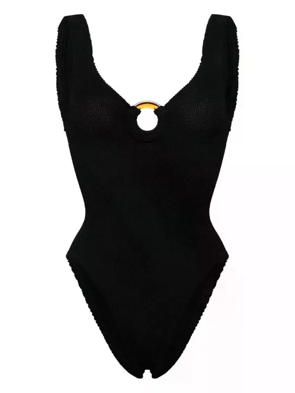 Hunza G Celine One-piece Swimsuit With Tortoiseshell-effect Hoop - Black