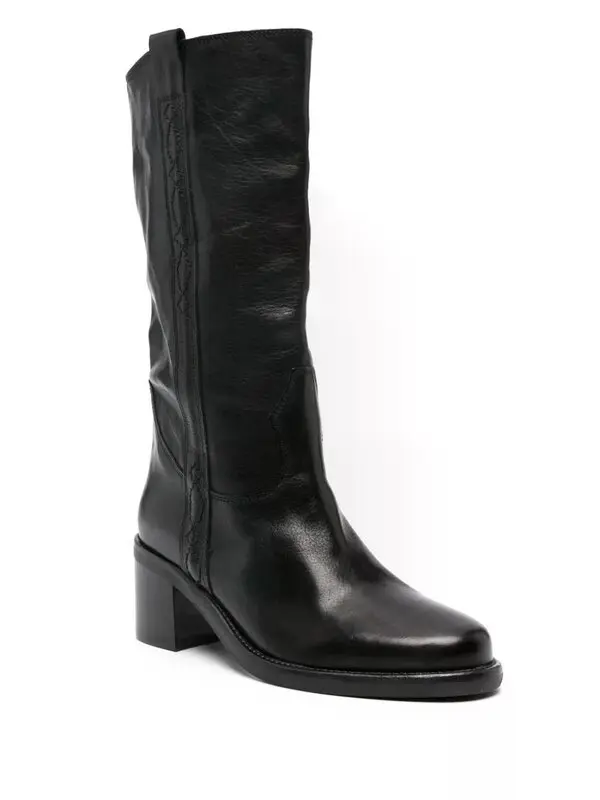 Ash Penelope 70mm Leather Boots - Black