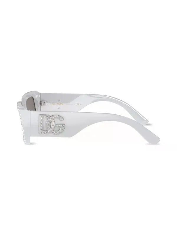 Dolce & Gabbana Crystal-embellished Rectangle-frame Sunglasses