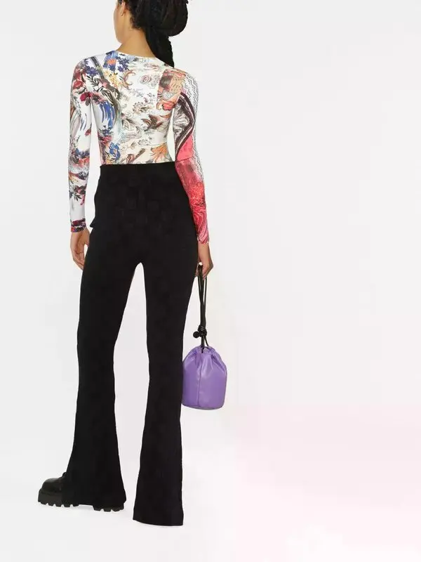 AMBUSH High-waist Flared Trousers With Split Cuffs