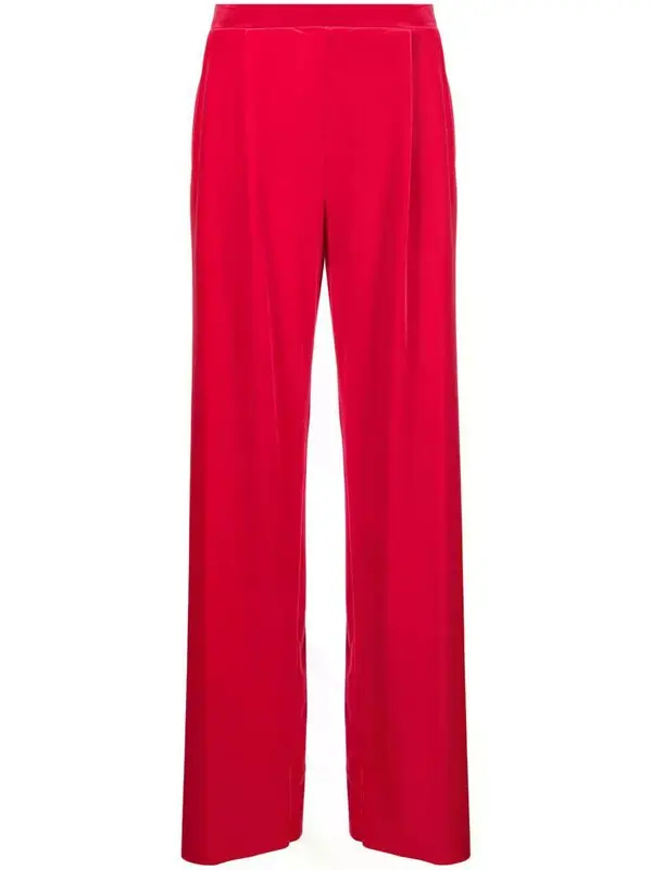 AMAZUIN Straight-leg Velvet Trousers - Red