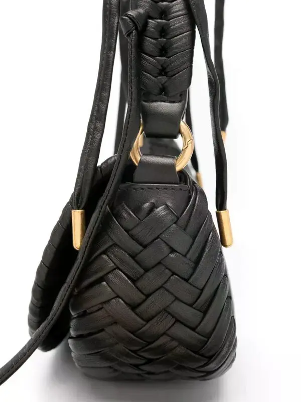 Off-White Braided Trim Leather Tote Bag