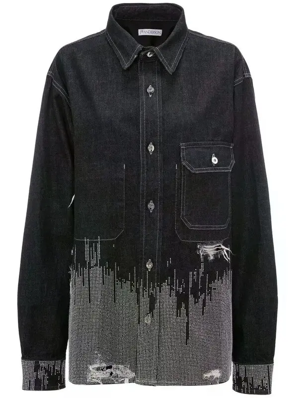 JW Anderson Studded Denim Shirt - Grey