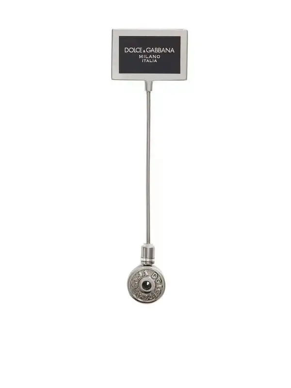 Dolce & Gabbana Logo-plaque Lapel Pin - Silver