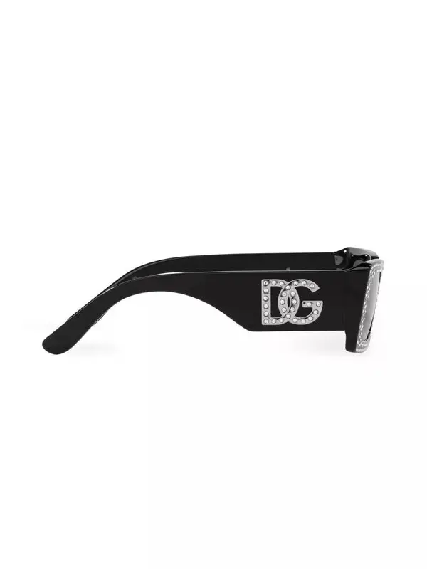 Dolce & Gabbana Crystal-embellished Rectangle Sunglasses