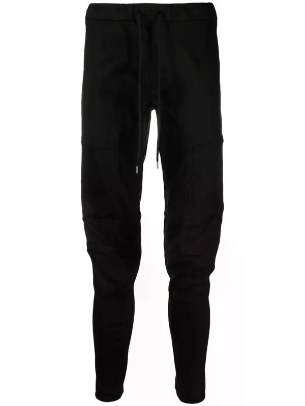 Attachment Cotton Blend Drawstring Waist Slim Cut Trousers