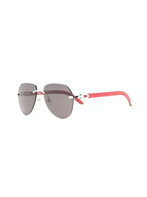Cartier Tinted Pilot-frame Sunglasses - Silver