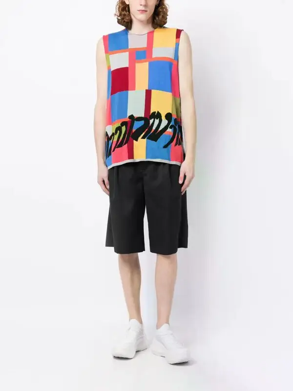 Comme Des Garçons Geometric Print Sleeveless Top
