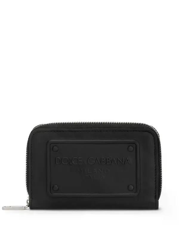 Dolce & Gabbana Logo-embossed Leather Zip-around Wallet - Black
