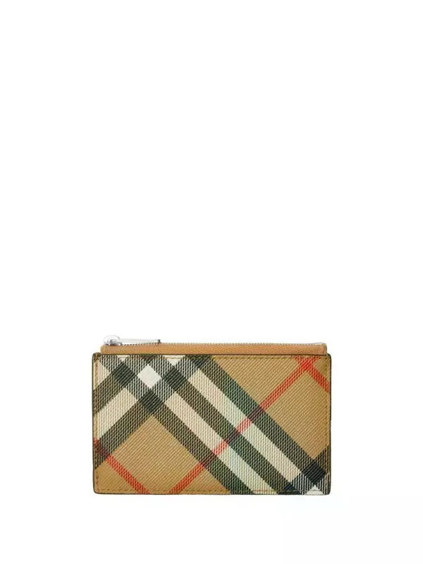 Burberry Checkered Zip-up Cardholder - Neutrals