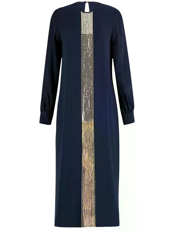 PAULA Embroidered Silk Midi Dress