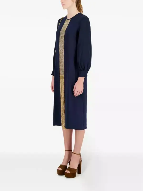 PAULA Embroidered Silk Midi Dress