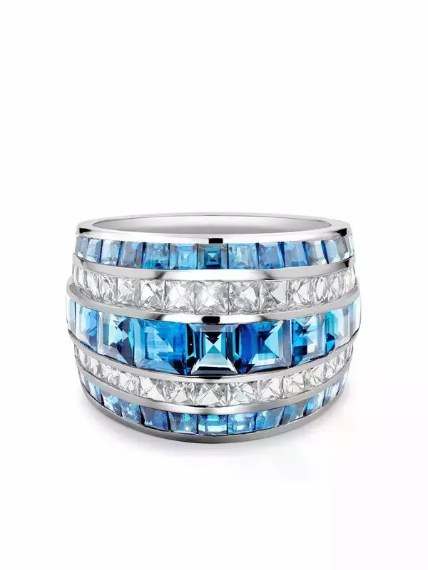 PRAGNELL Platinum Aquamarine And Diamond Ring - Silver