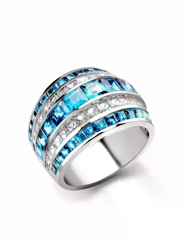 PRAGNELL Platinum Aquamarine And Diamond Ring