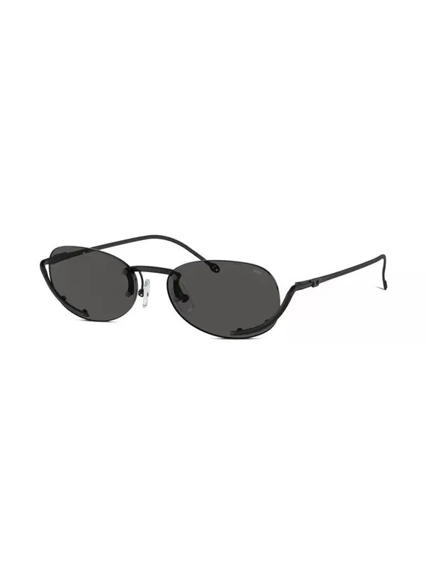 DIESEL® Oval-frame Rimless Sunglasses - Black