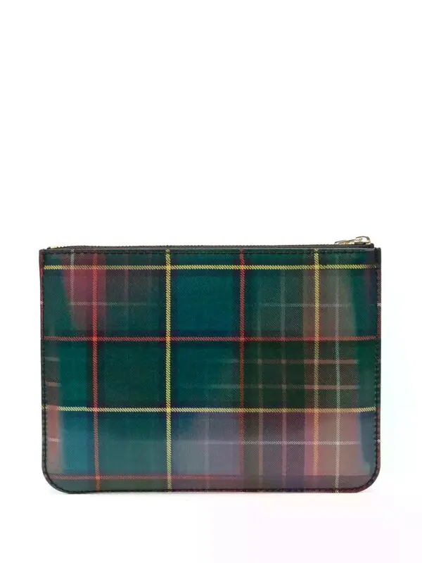 Comme Des Garçons Holographic Tartan Pouch - Red