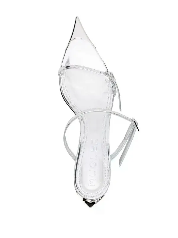 MUGLER Metallic Goatskin Sandals