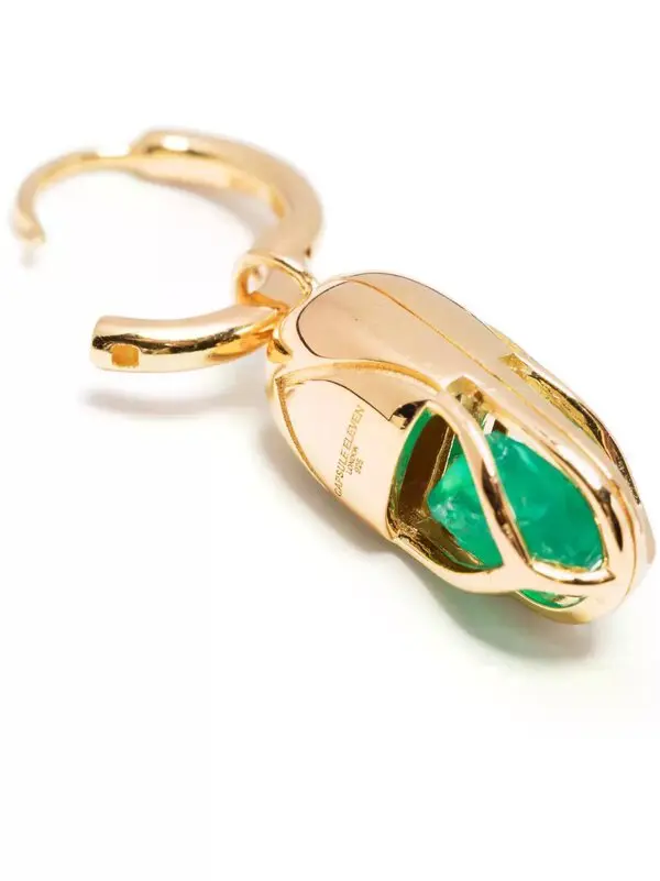 CAPSULE ELEVEN 24kt -plated Sterling Silver Onyx Hoop Earring
