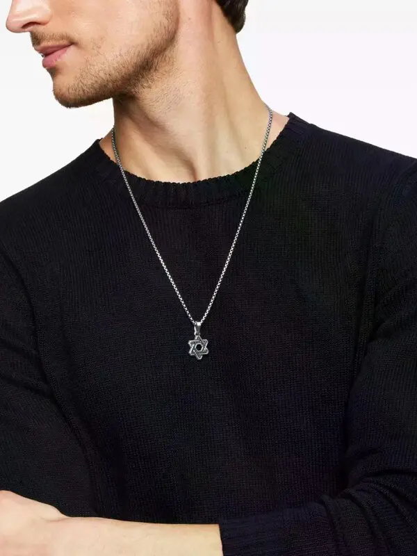 David Yurman Sterling Star Of David Diamond Pendant