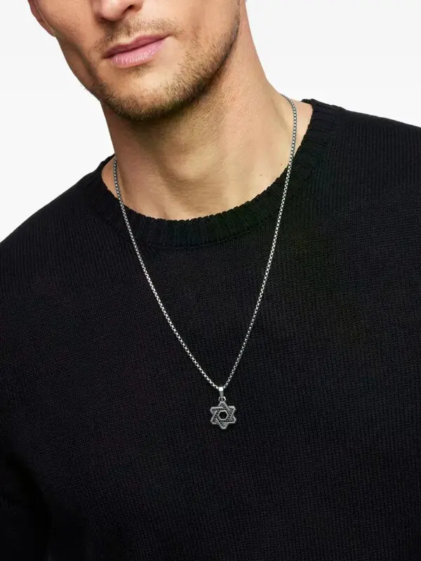 David Yurman Sterling Star Of David Diamond Pendant