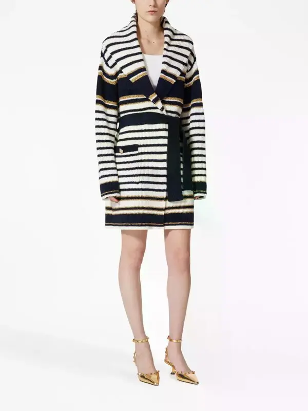 Valentino Garavani Striped Lurex Cardigan-coat