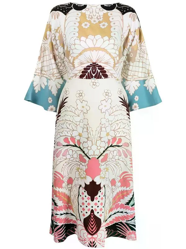 Valentino Garavani Cady Printed Dress - Brown
