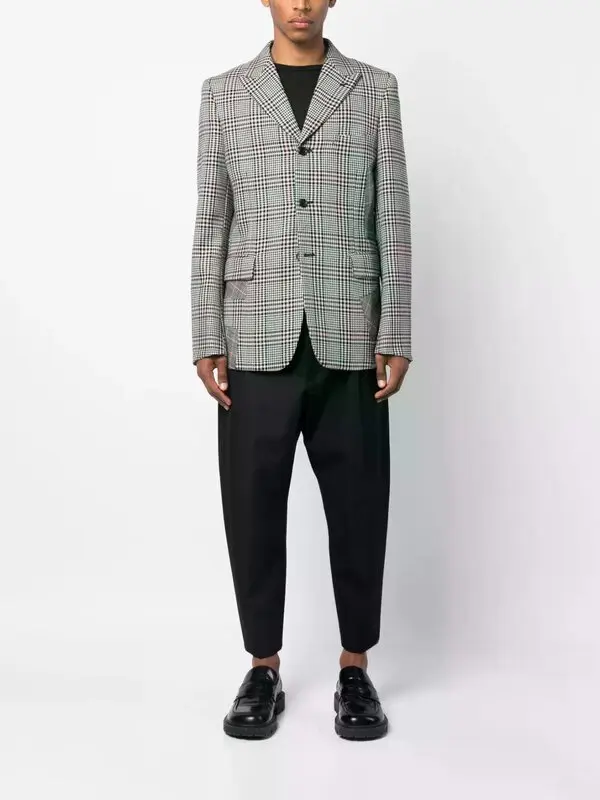 Comme Des Garçons Patchwork Detailing Checked Blazer