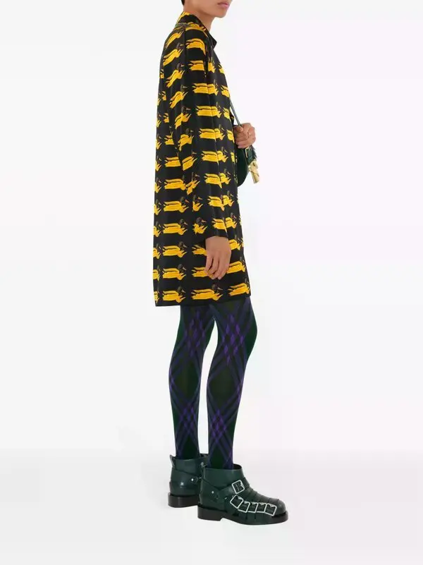 Burberry Duck-print Silk Mini Dress