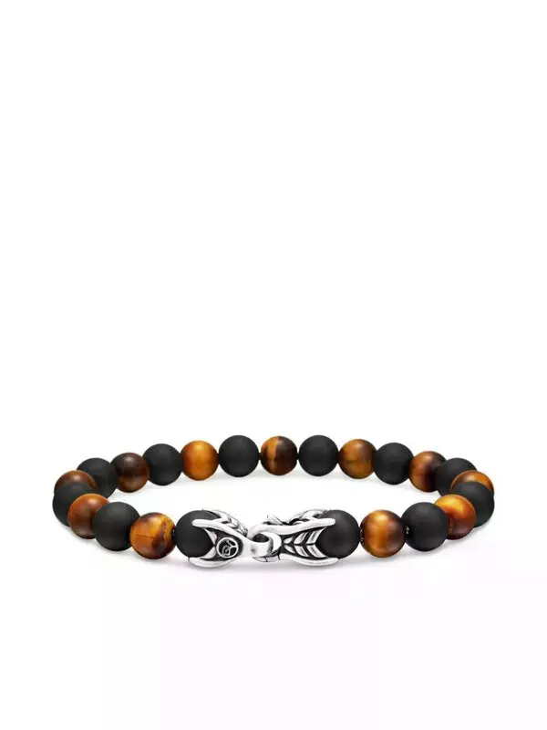 David Yurman Sterling Spiritual Beads Bracelet With Tiger Eye And Onyx