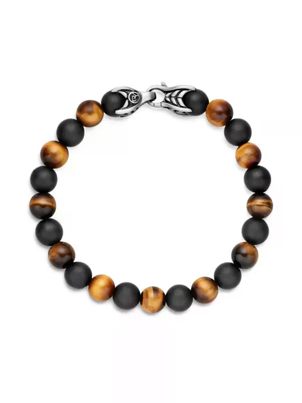David Yurman Sterling Spiritual Beads Bracelet With Tiger Eye And Onyx