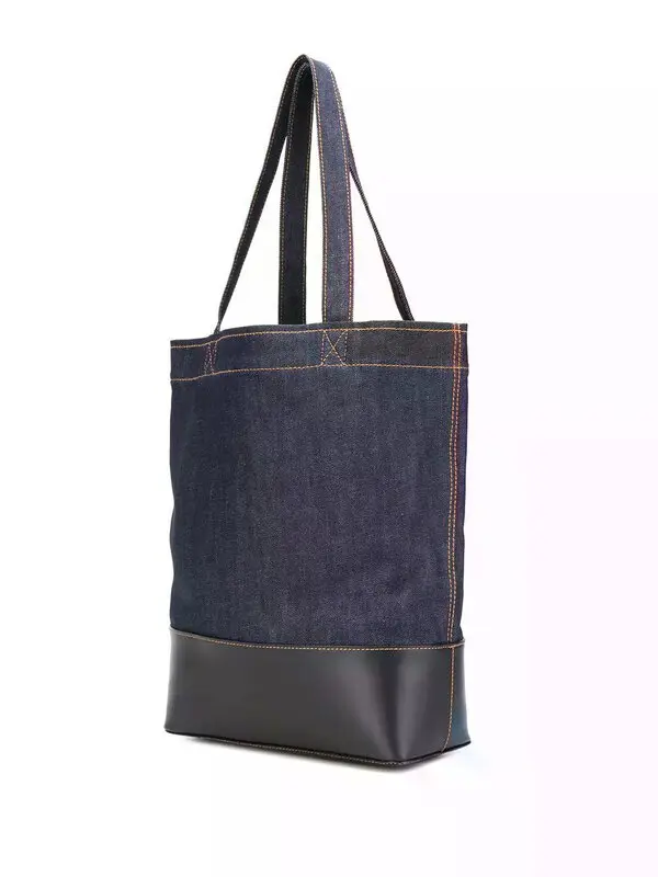 A.p.c. Logo Print Denim Tote - Blue
