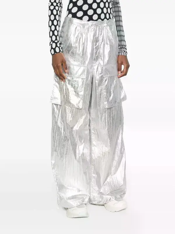 MAISON MARGIELA Drawstring Metallic Wide-leg Trousers