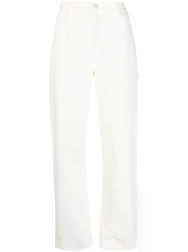 Carhartt Work In Progress Logo-patch Straight-leg Jeans - Neutrals