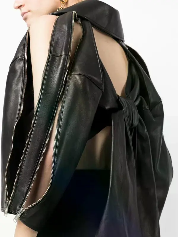 Undercover Leather Cut-out Biker Jacket