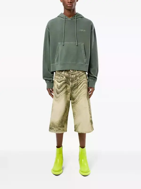 Camper Embroidered Cotton Hoodie - Green