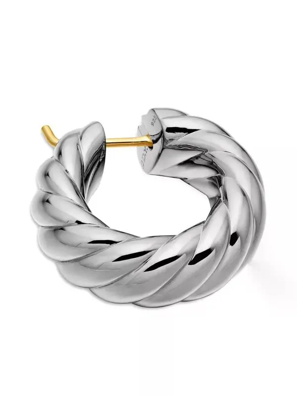David Yurman Sterling Sculpted Cable Hoop Earrings