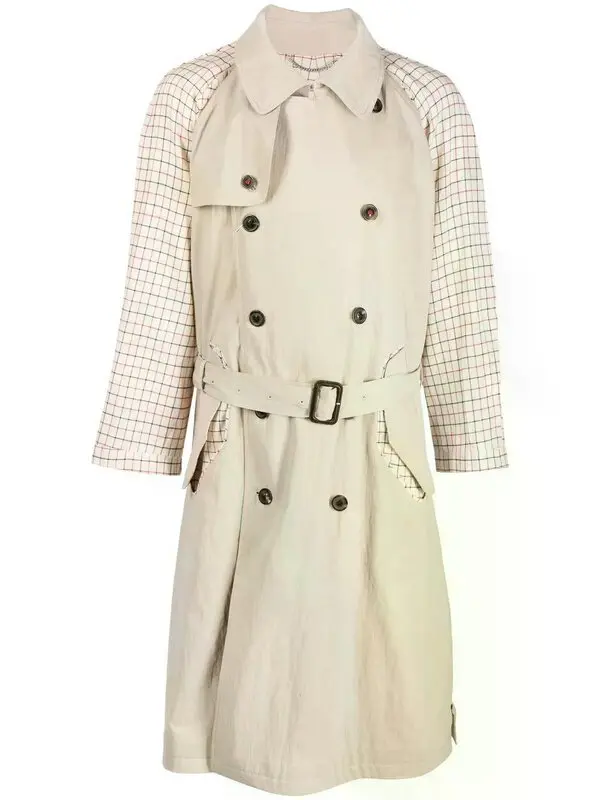 MAISON MARGIELA Spliced Belted Trench Coat - Neutrals