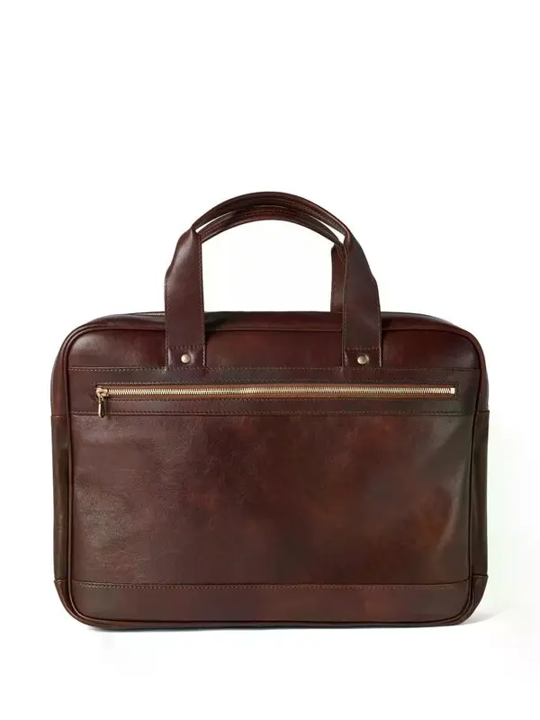 Brunello Cucinelli Leather Briefcase With Logo Stamp