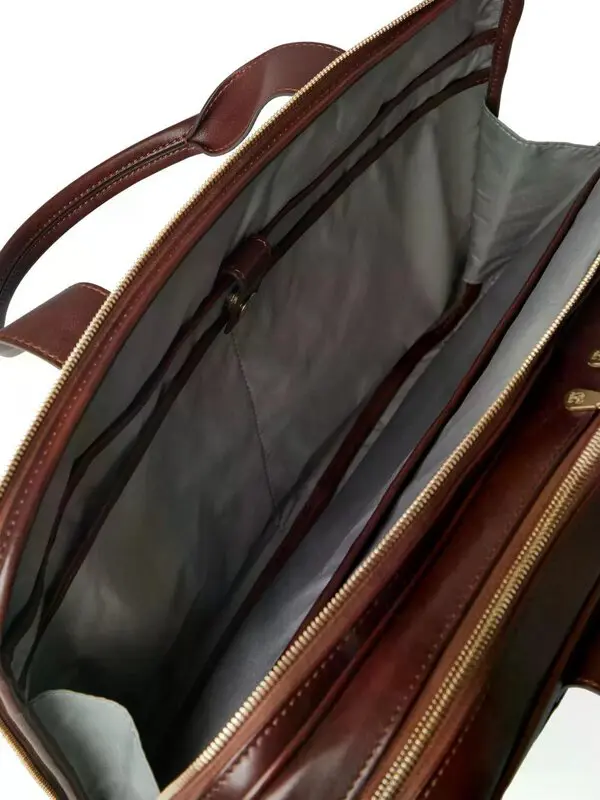Brunello Cucinelli Leather Briefcase With Logo Stamp