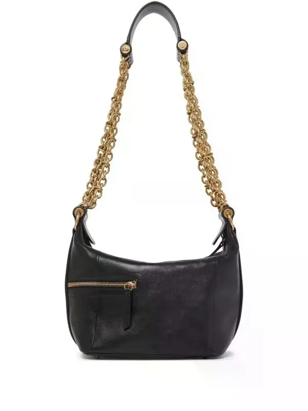 Chloé Leather Shoulder Bag With Chain Strap - Black