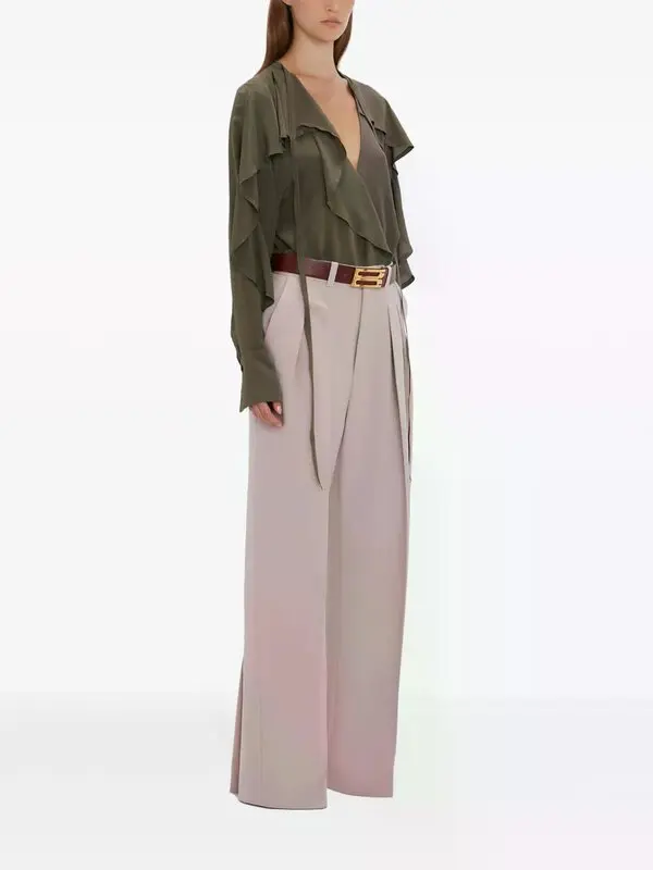 Victoria Beckham Double-pleat Wide-leg Trousers